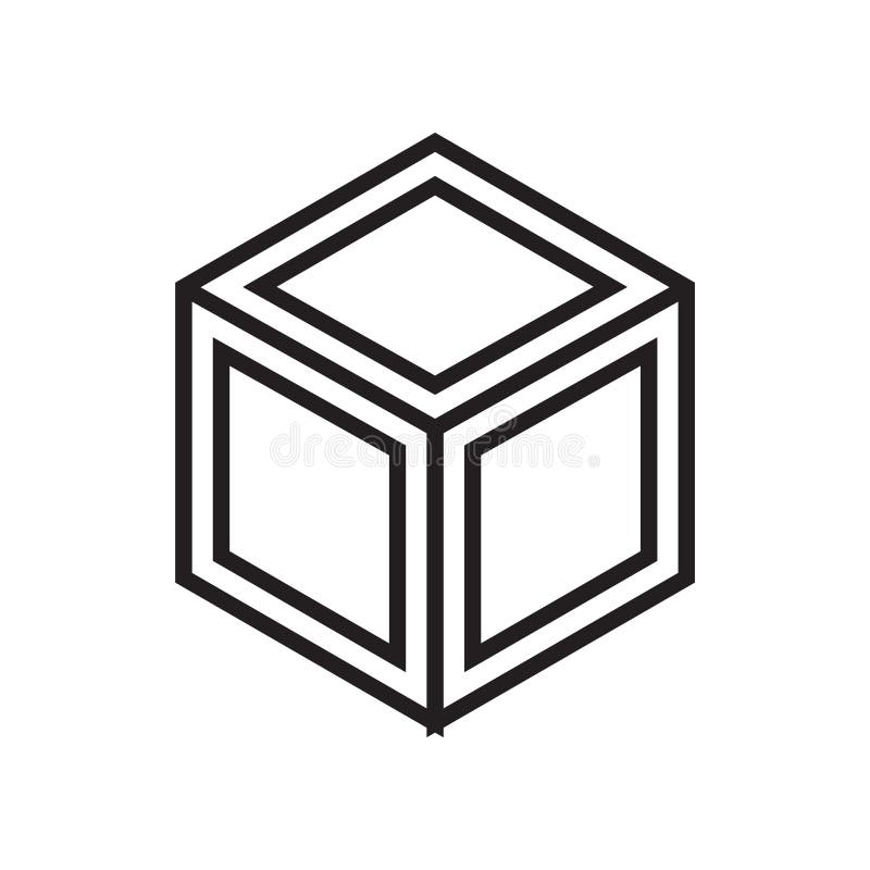 Cube Icon Vector Sign and Symbol Isolated on White Background, Cube ...