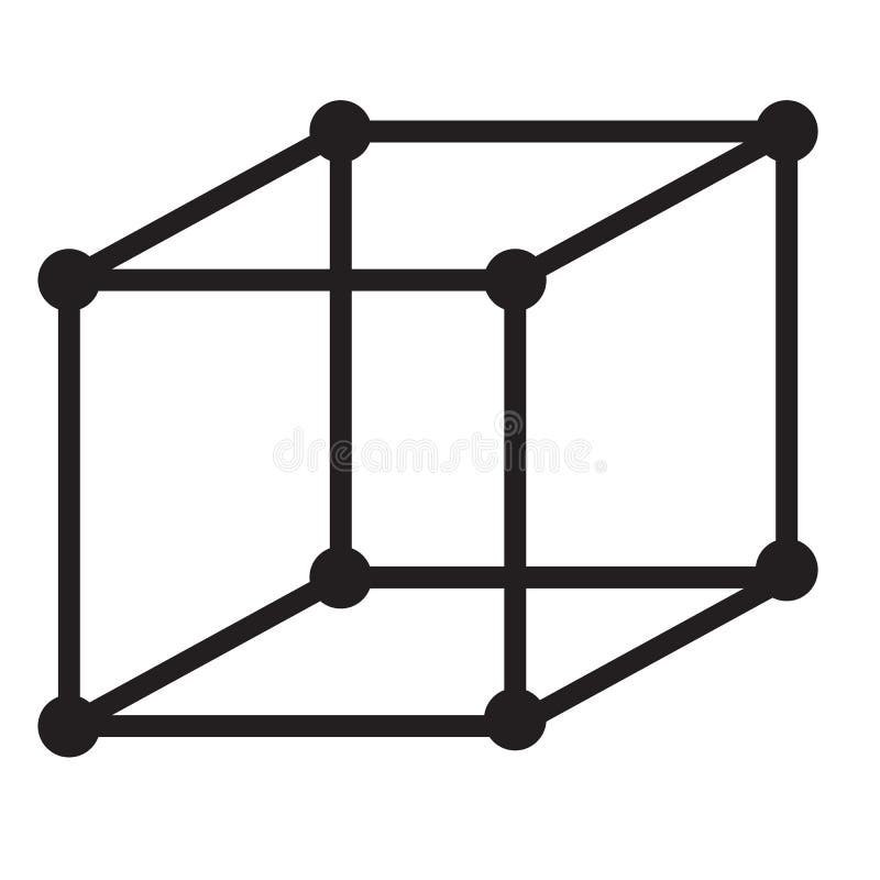Molecule Cube Structure Filled Outline Icon Stock Vector - Illustration ...
