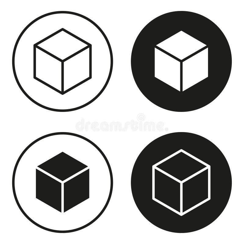 Cube Icons Geometric Shapes. 3D Box Abstract. Packaging Structure ...