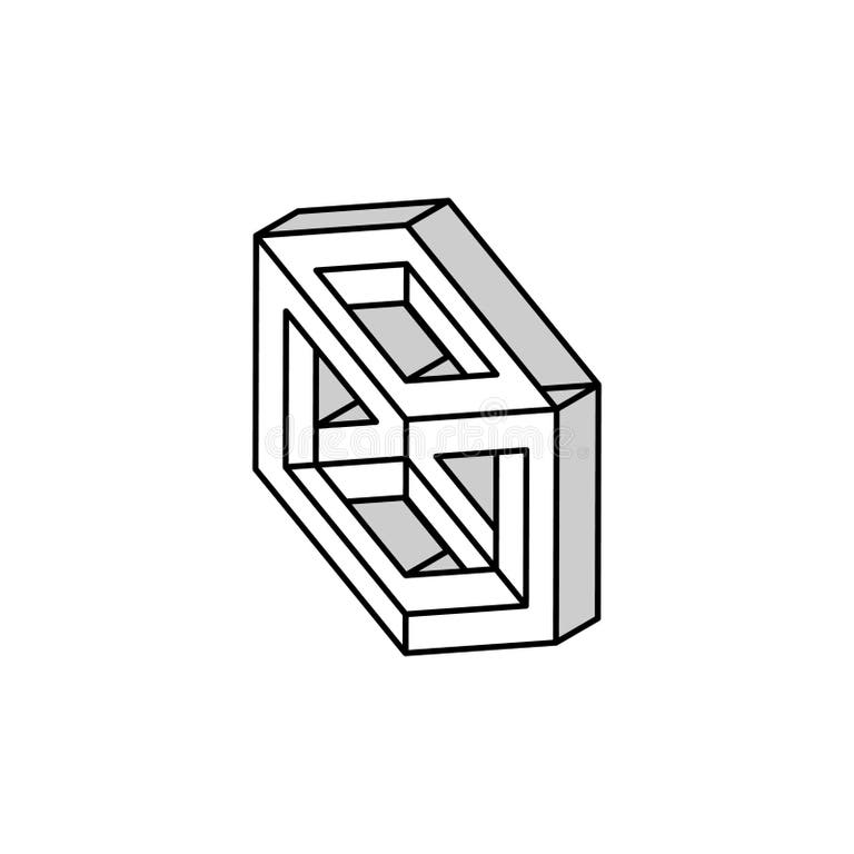 Cube Impossible Geometric Shape Isometric Icon Vector Illustration ...