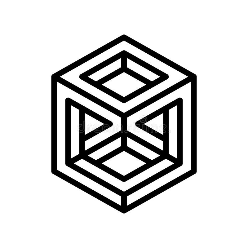 Impossible Cube Line Design Stock Illustrations – 1,009 Impossible Cube ...