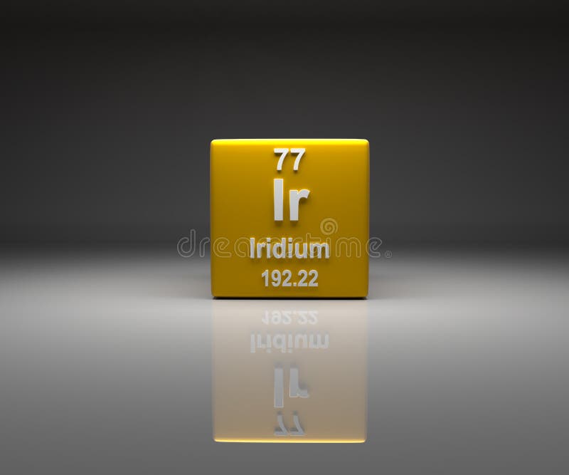 Cube with Iridium Number 77 Periodic Table Stock Illustration ...