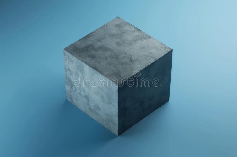 Cube Isolated on Transparent Background, Dark Grey Color with Concrete ...