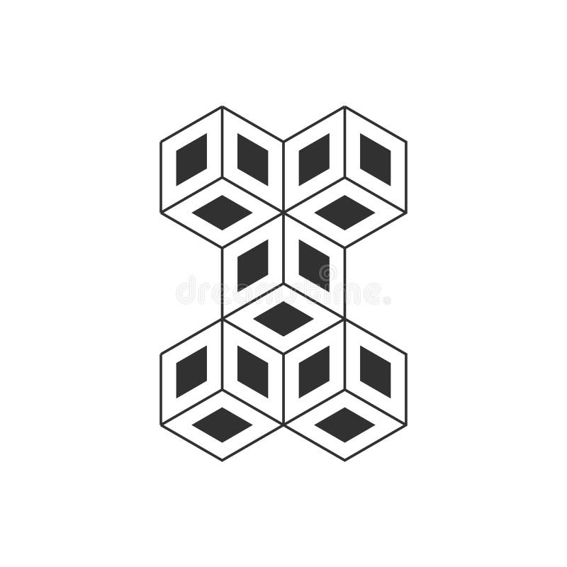 Cube Isometric Logo Concept, 3d Illustration, Vector. Logotype Design ...