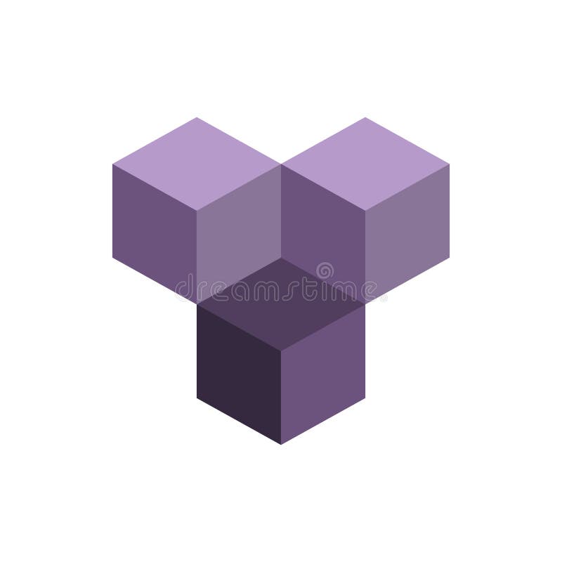 Cube Isometric Logo Concept, 3d Vector Illustration. Flat Design Style ...