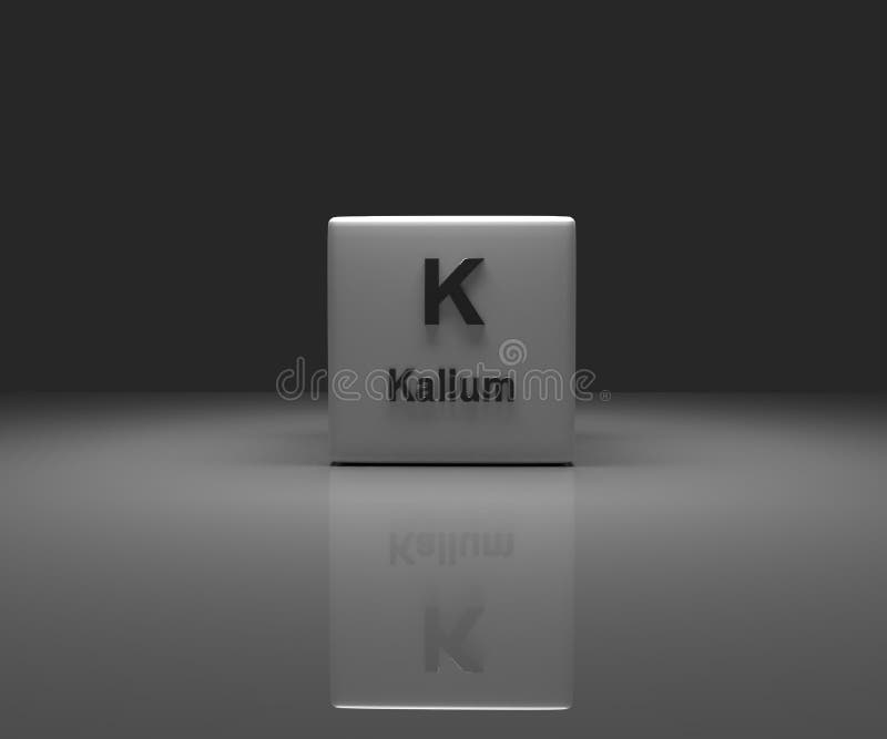 Cube with Kalium Periodic System Stock Illustration - Illustration of ...