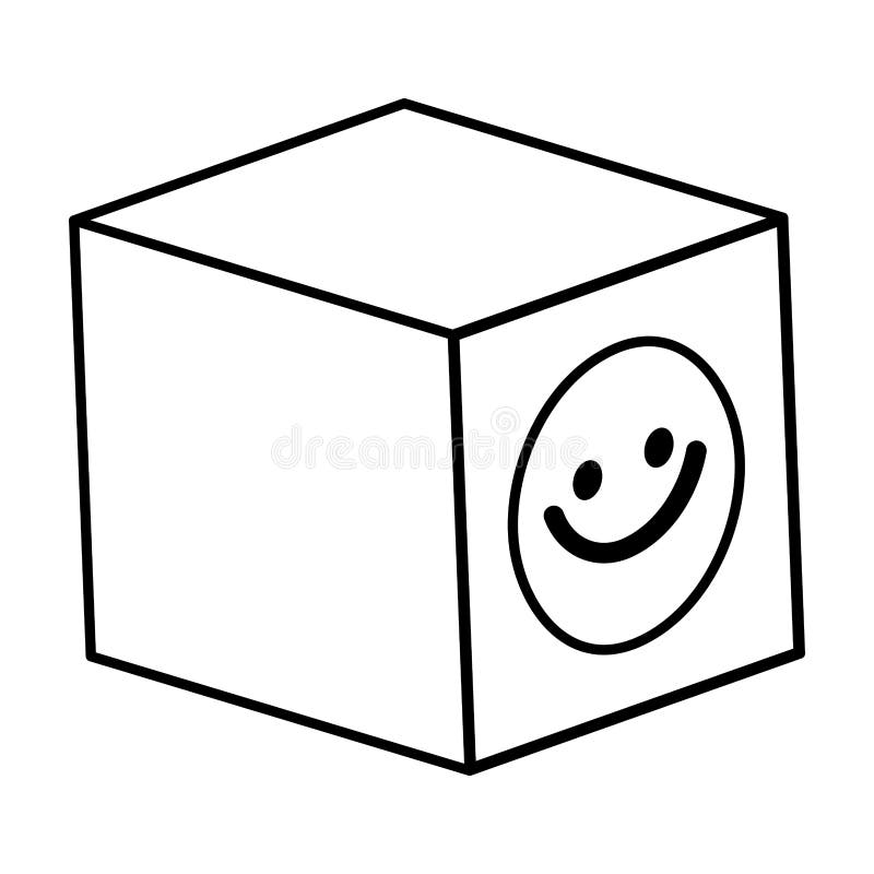Cube Kids Toy Isolated Icon Stock Vector - Illustration of happy, block ...