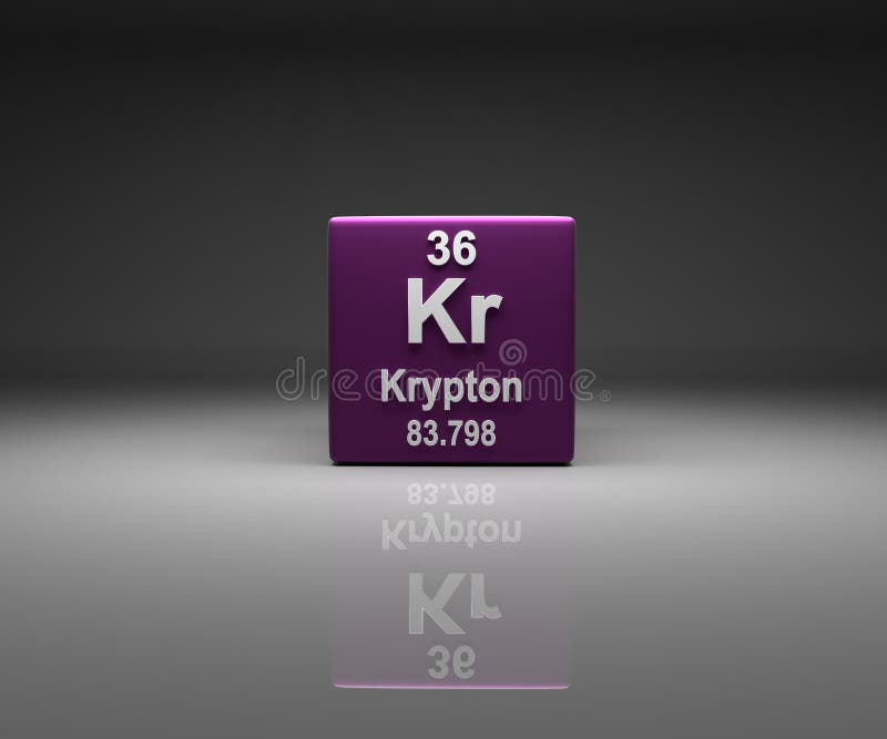 Cube with Krypton Number 36 Periodic Table Stock Illustration ...
