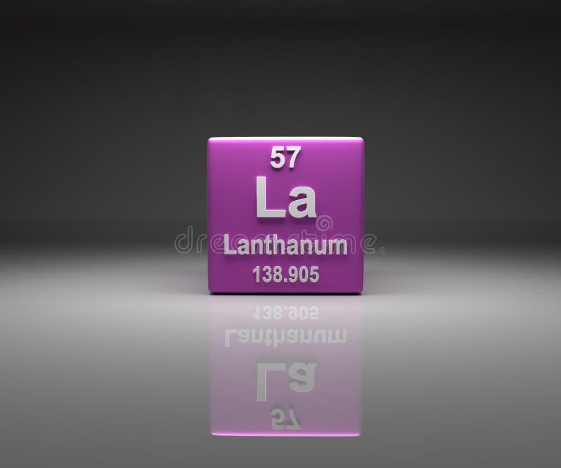 Cube with Lanthanum Number 57 Periodic Table Stock Illustration ...