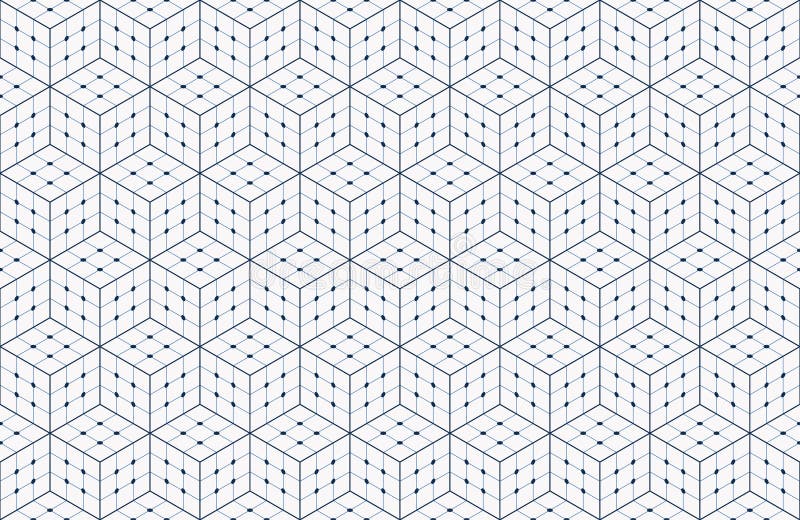 Cube Line Dot Seamless Hexagon Pattern Background Stock Vector ...