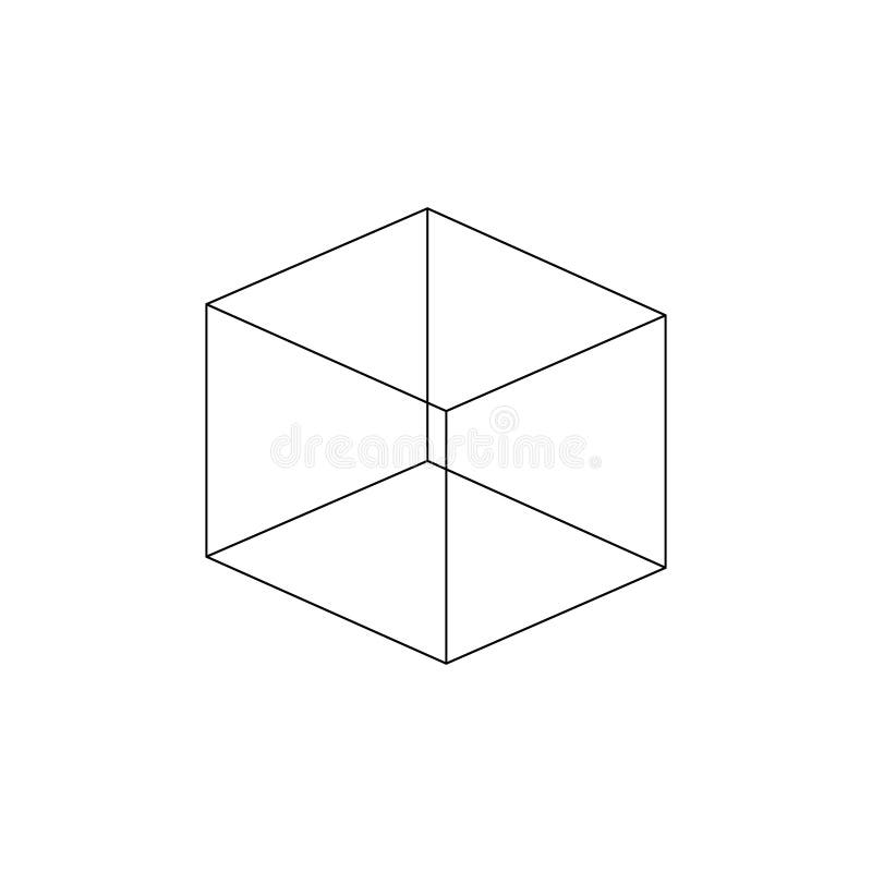 Cube with Line Edges and Octahedron Joints Vector Stock Vector ...