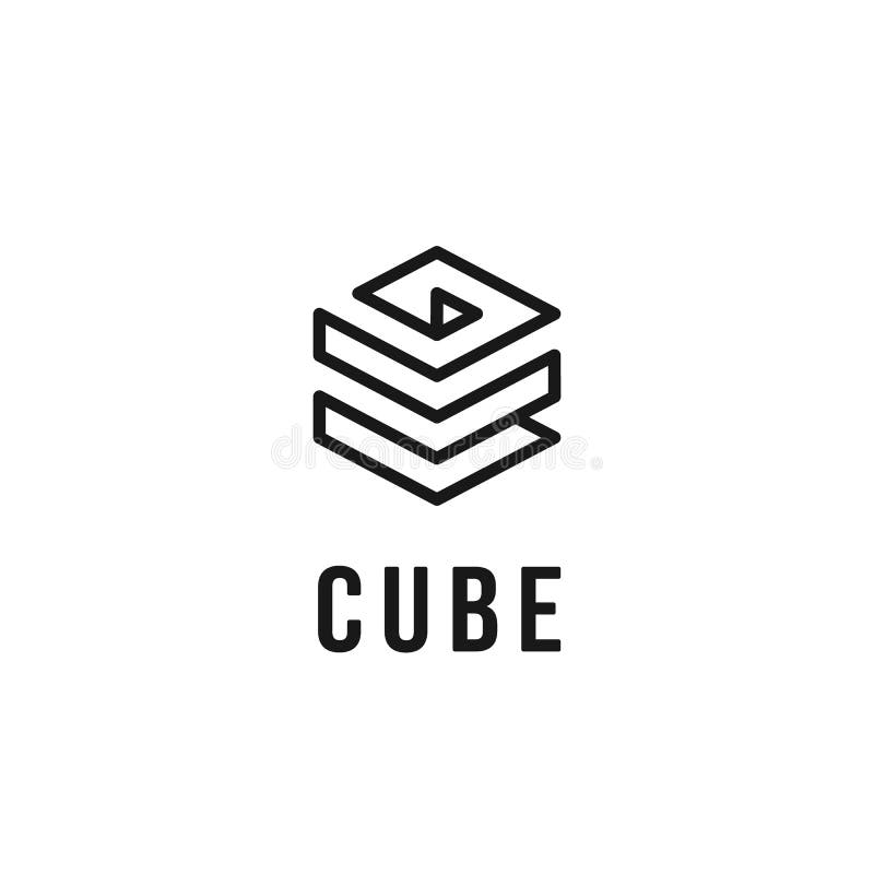 Cube Line Technology Logo in Unique Style Vector Icon Symbol Stock ...