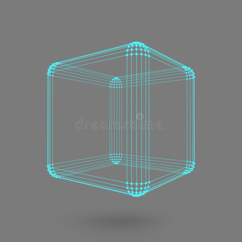 Cube of Lines and Dots. Cube of the Lines Connected To Points ...