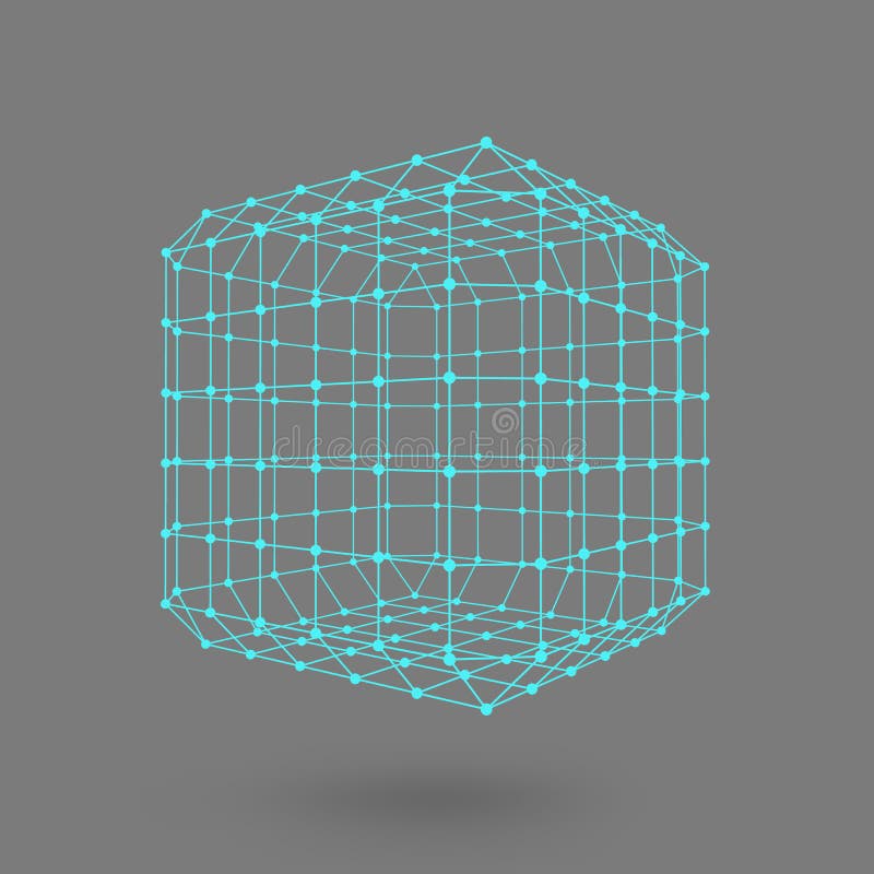 Cube of Lines and Dots. Cube of the Lines Connected To Points ...