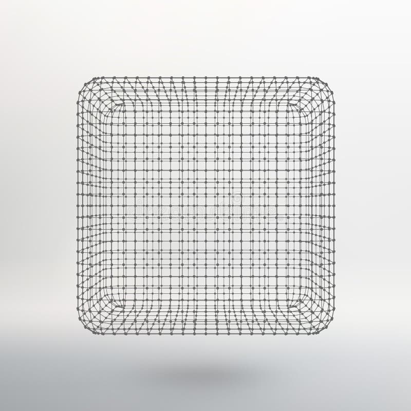 Cube of Lines and Dots. Cube of the Lines Stock Vector - Illustration ...