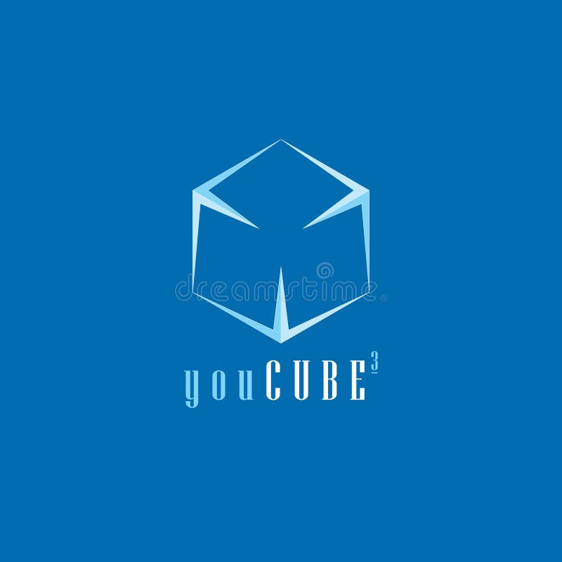 Cube Logo. Blue Color Cube Vector Design with Background Stock Vector ...