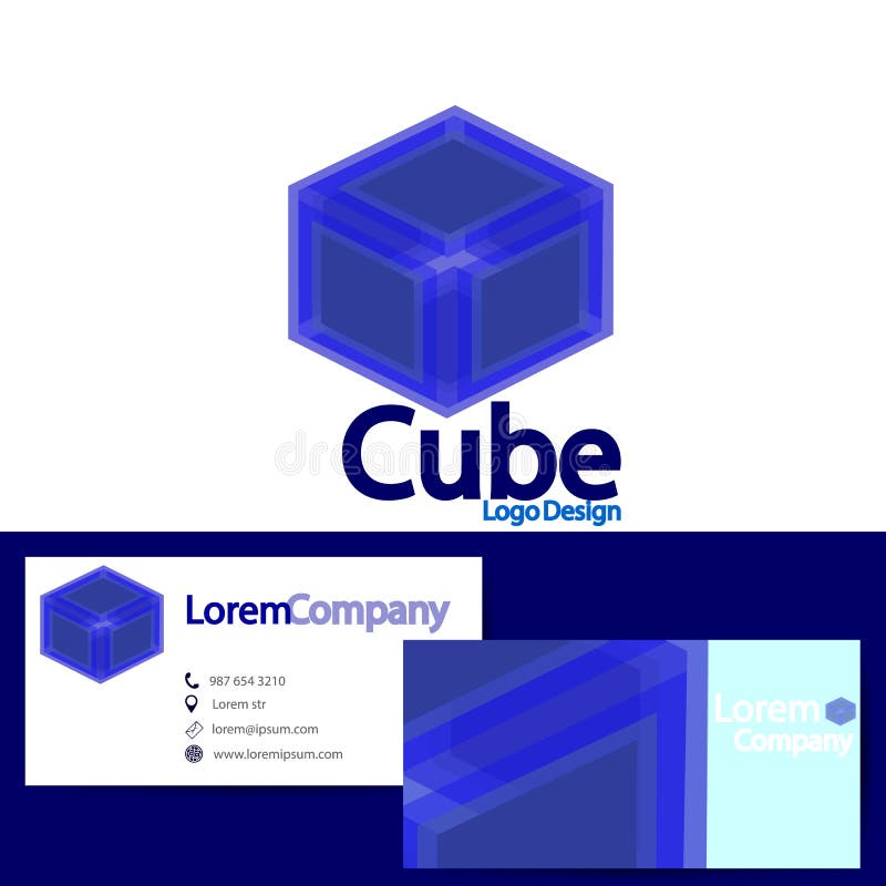 Cube Logo with Business Card Template, Vector Stock Vector ...