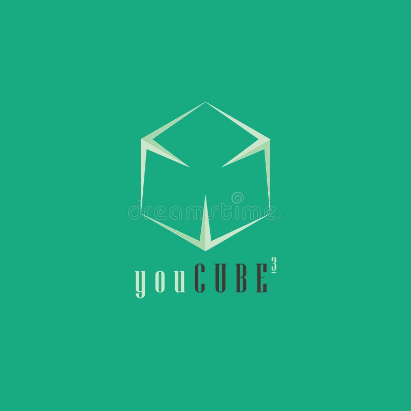 Cube Logo. Light Green Color Cube Vector Design with Green Background ...