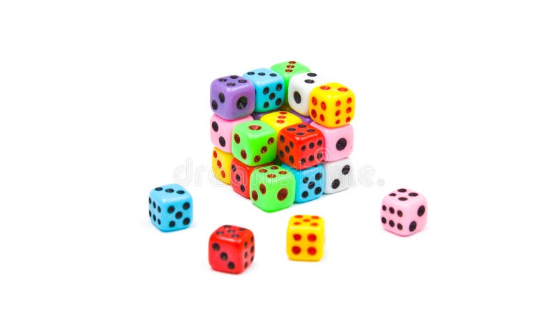 Cube Made of Colourful Dices Stock Photo - Image of leisure, dice: 10432396