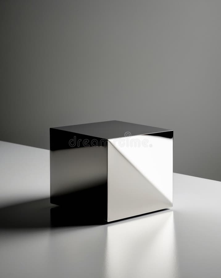 A Cube Made of Metal with a Shiny Surface Stock Photo - Image of cube ...