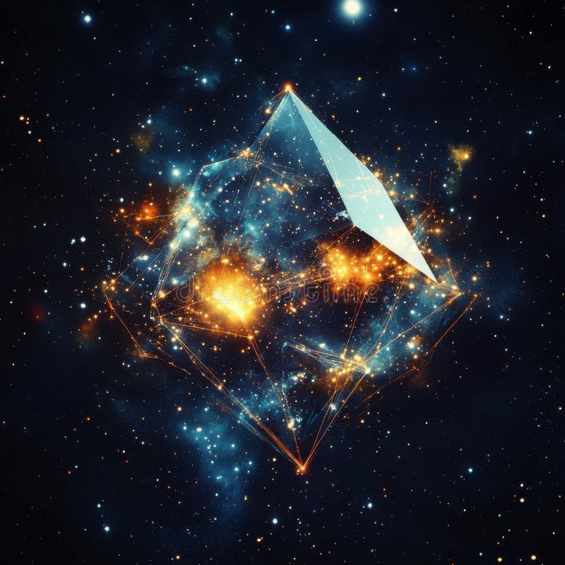 A Cube Made of Stars and Fire Stock Image - Image of fire, lights ...