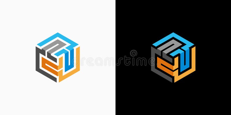 Cube Maze Abstract Vector Logo Design Stock Vector - Illustration of ...