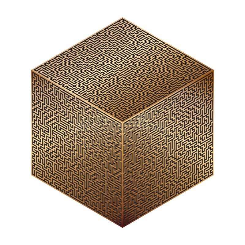 Cube Maze stock vector. Illustration of confusion, metal - 89170842