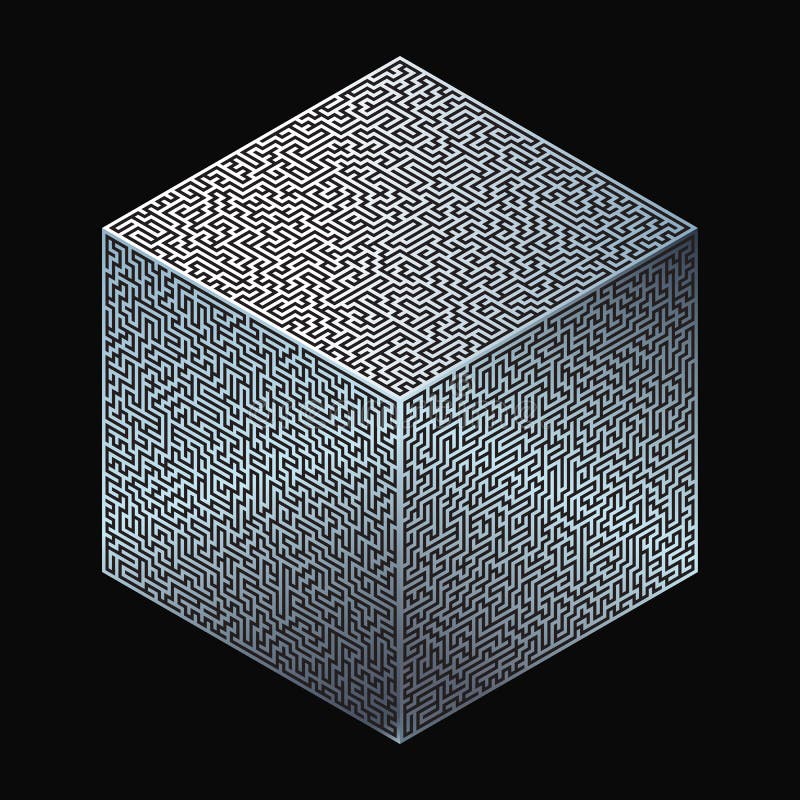 Cube Maze stock vector. Illustration of decor, labyrinth - 89170879