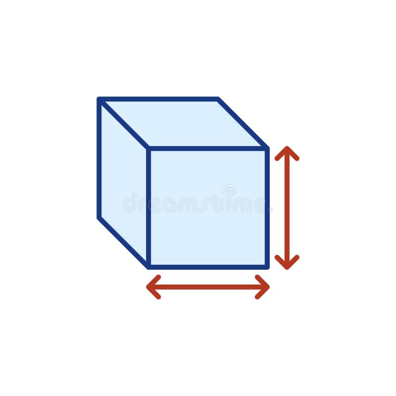 Cube Measurement Vector Concept Colored Simple Icon Stock Illustration ...