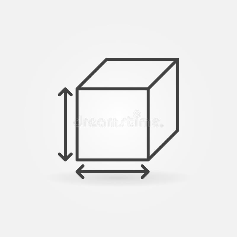Cube Measurement Vector Concept Icon in Outline Style Stock ...