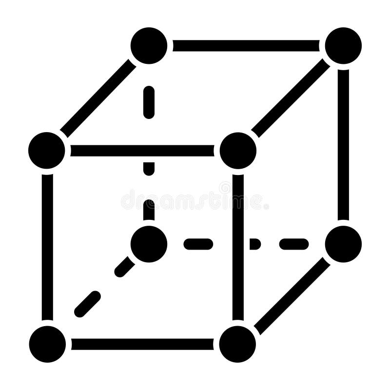 Cube Molecular Lattice Connection Structure Stock Vector