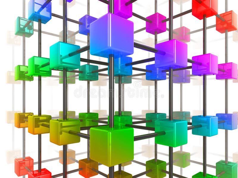 Cube network stock illustration. Illustration of isolated - 10894844