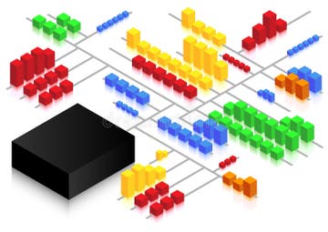 Cube Network stock vector. Illustration of store, cube - 26558619