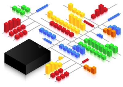 Cube Network stock vector. Illustration of store, cube - 26558619