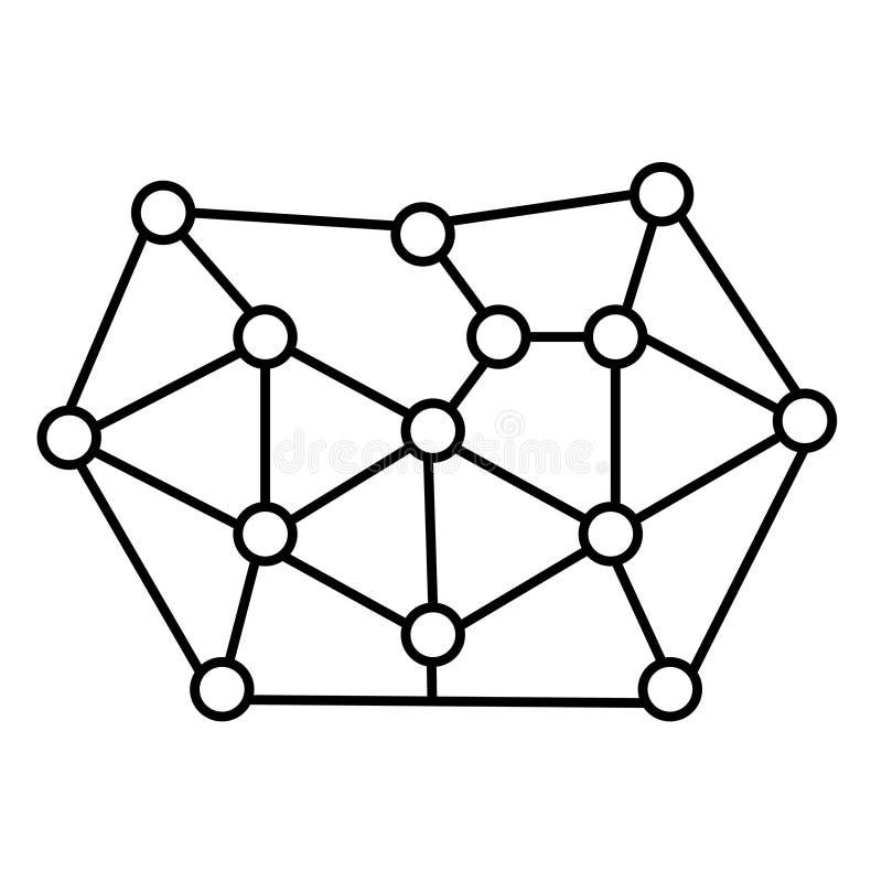 Cube Network Line Icon Black Line Art Networking Connection Cube Icons ...