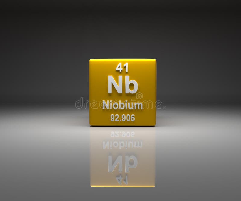 Cube with Niobium Number 41 Periodic Table Stock Illustration ...