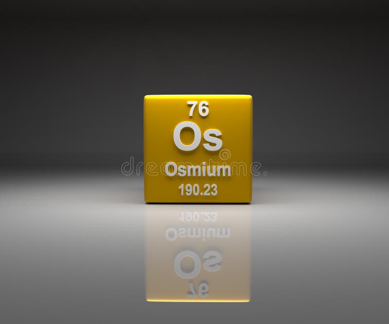 Cube with Osmium Number 76 Periodic Table Stock Illustration ...