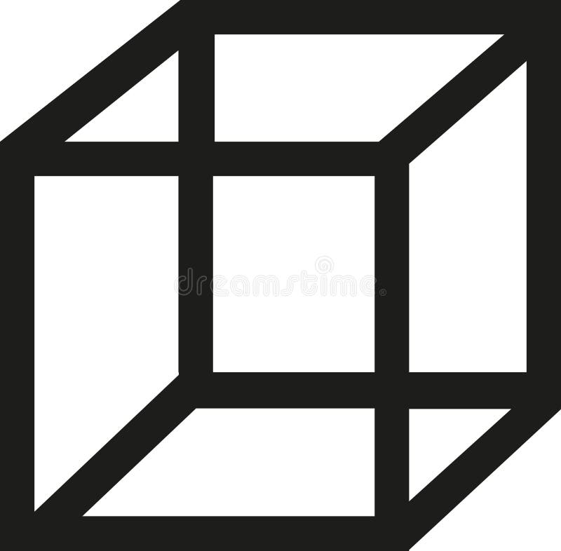 Cube outline black stock vector. Illustration of block - 107161408