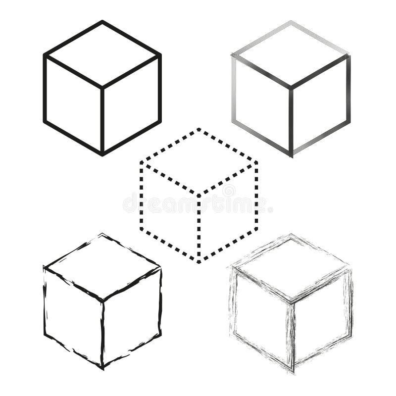 Cube Outline Stock Illustrations – 33,348 Cube Outline Stock ...