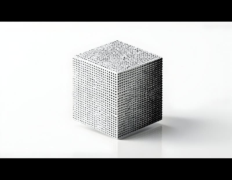Cube with Perforations on White Background Stock Photo - Image of ...