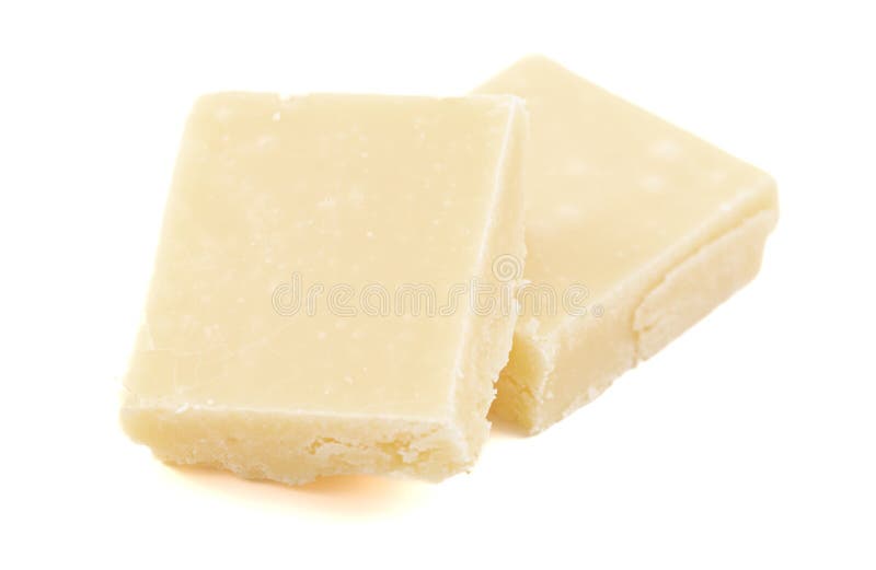 A Cube of Plain Chocolate Fudge Isolated on a White Background Stock ...