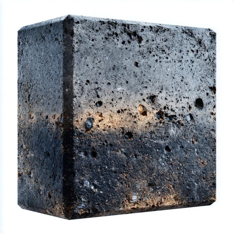 Cube of Porous Material with Visible Color Variations Seen Stock ...