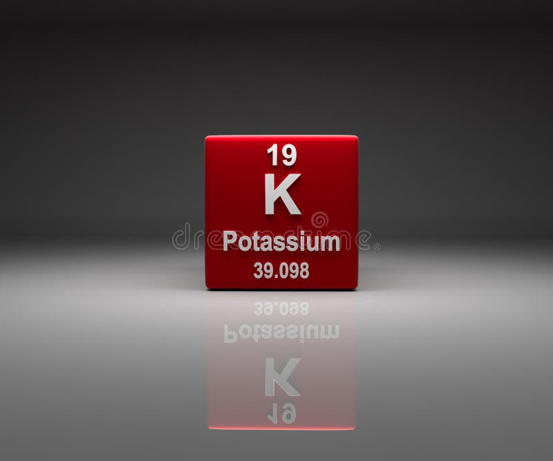 Cube with Potassium Number 19 Periodic Table Stock Illustration ...