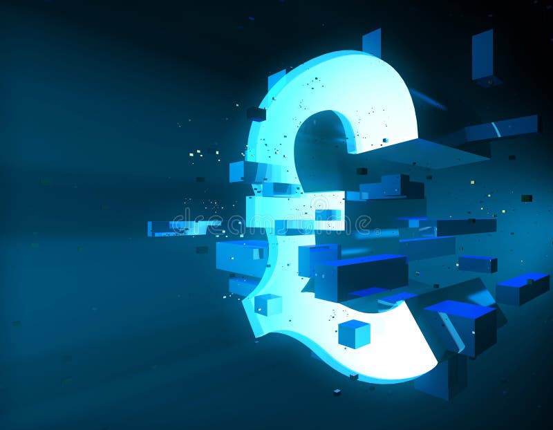 Cube and Pound Currency Symbol, Big Data Technology and Financial ...