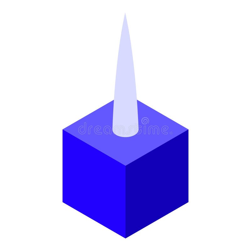 Cube Push Pin Icon Isometric Vector. Color Clip Blue Stock Vector - Illustration of white, post ...
