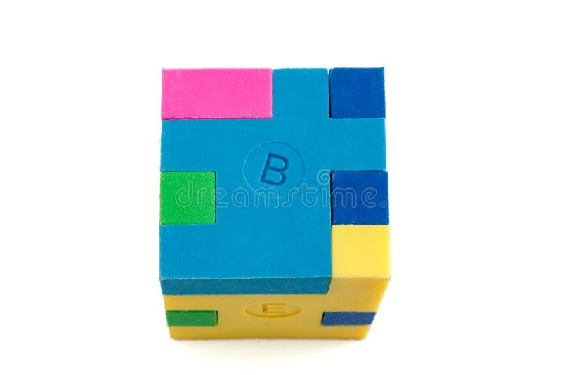Cube Puzzle of Multi-colored Rubber Shapes. Concept of Decision Making ...