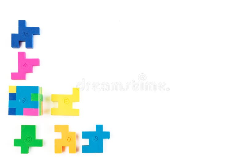 Cube Puzzle of Multi-colored Rubber Shapes. Concept of Decision Making ...