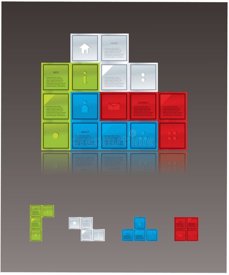 Cube Puzzle Website Template. Square Puzzle with Space for Your Stock ...