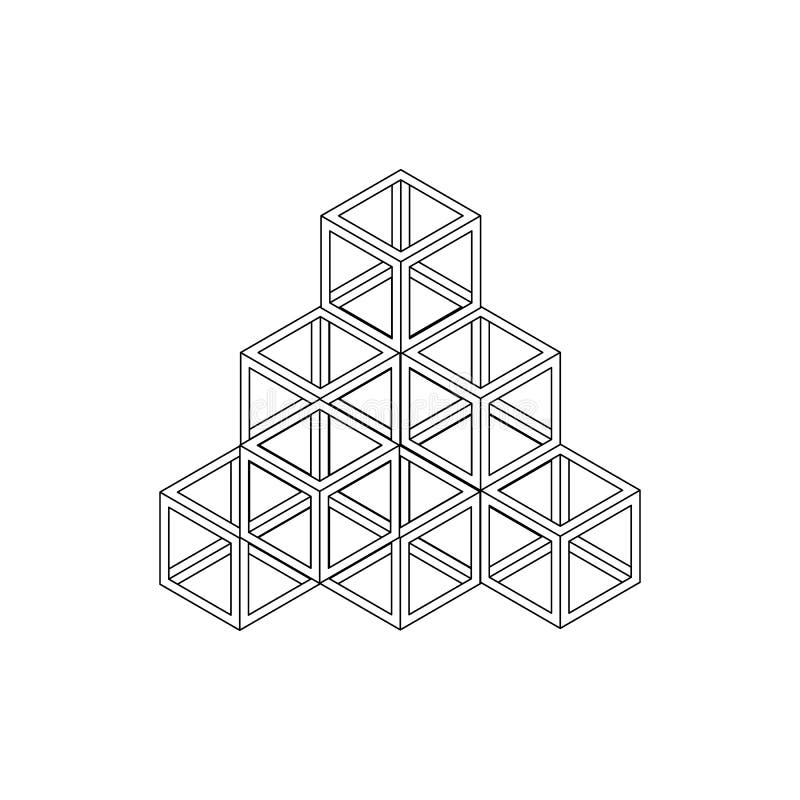 Cube Pyramid Icon, Isometric 3d Style Stock Illustration - Illustration ...