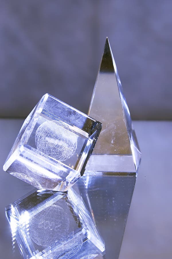 Cube, pyramide and mirror stock photo. Image of mirror - 213728